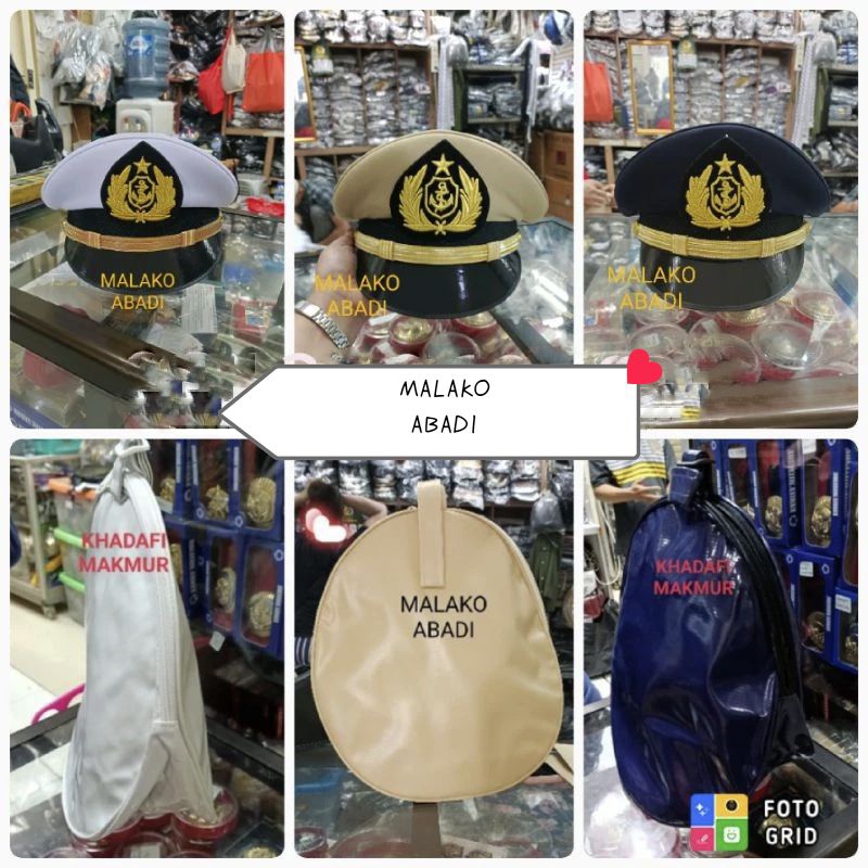 Jual Topi pet & Taspet PDU pelayaran PRIA : logo + list kuning Bangkok ...