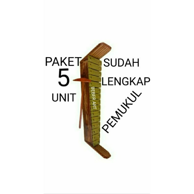 Jual Paket 5 Unit Gamelan Mini Saron 15 bilah Hitam Gamelan Anak Mainan ...