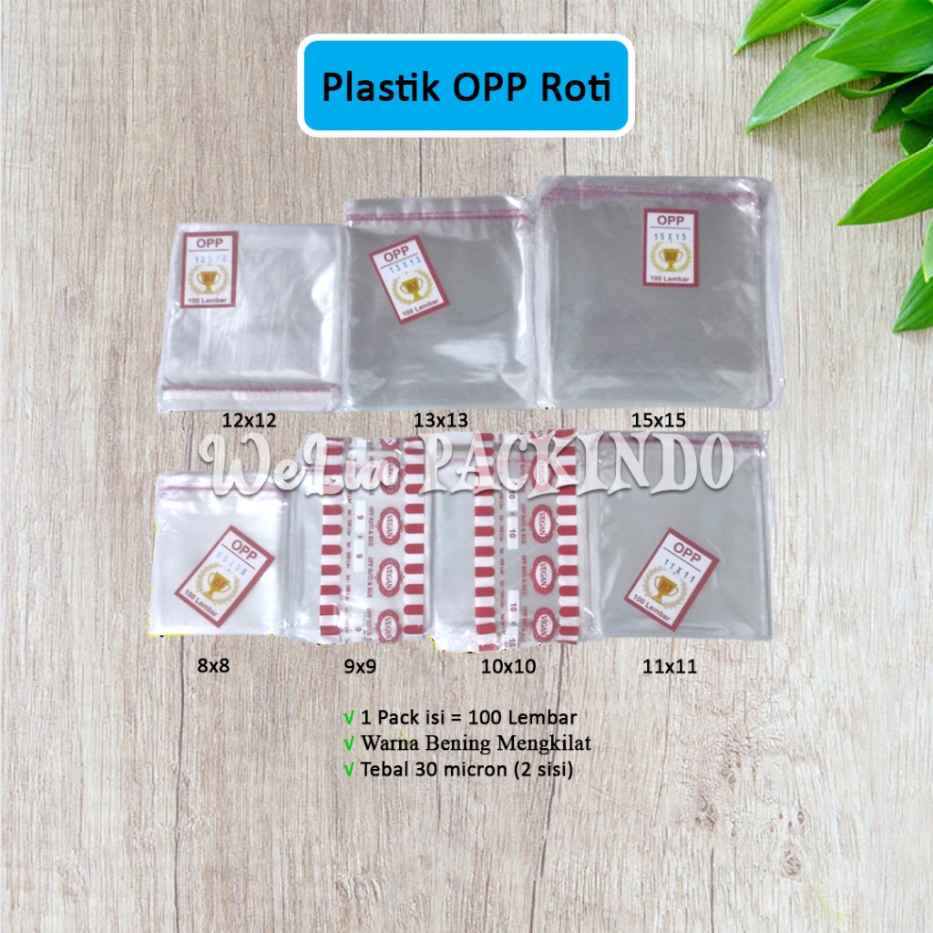 Jual Plastik OPP Lem 8x8 9x9 10x10 11x11 12x12 13x13 14x14 15x15 isi 100 Lembar / Plastik Seal ...