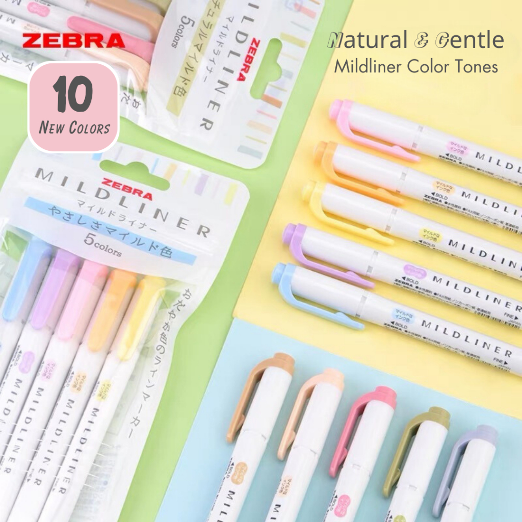 Jual Zebra Mildliner Gentle Natural Mild Colors Double Sided ... Jual Zebra Mildliner Gentle Natural Mild Colors Double Sided ...