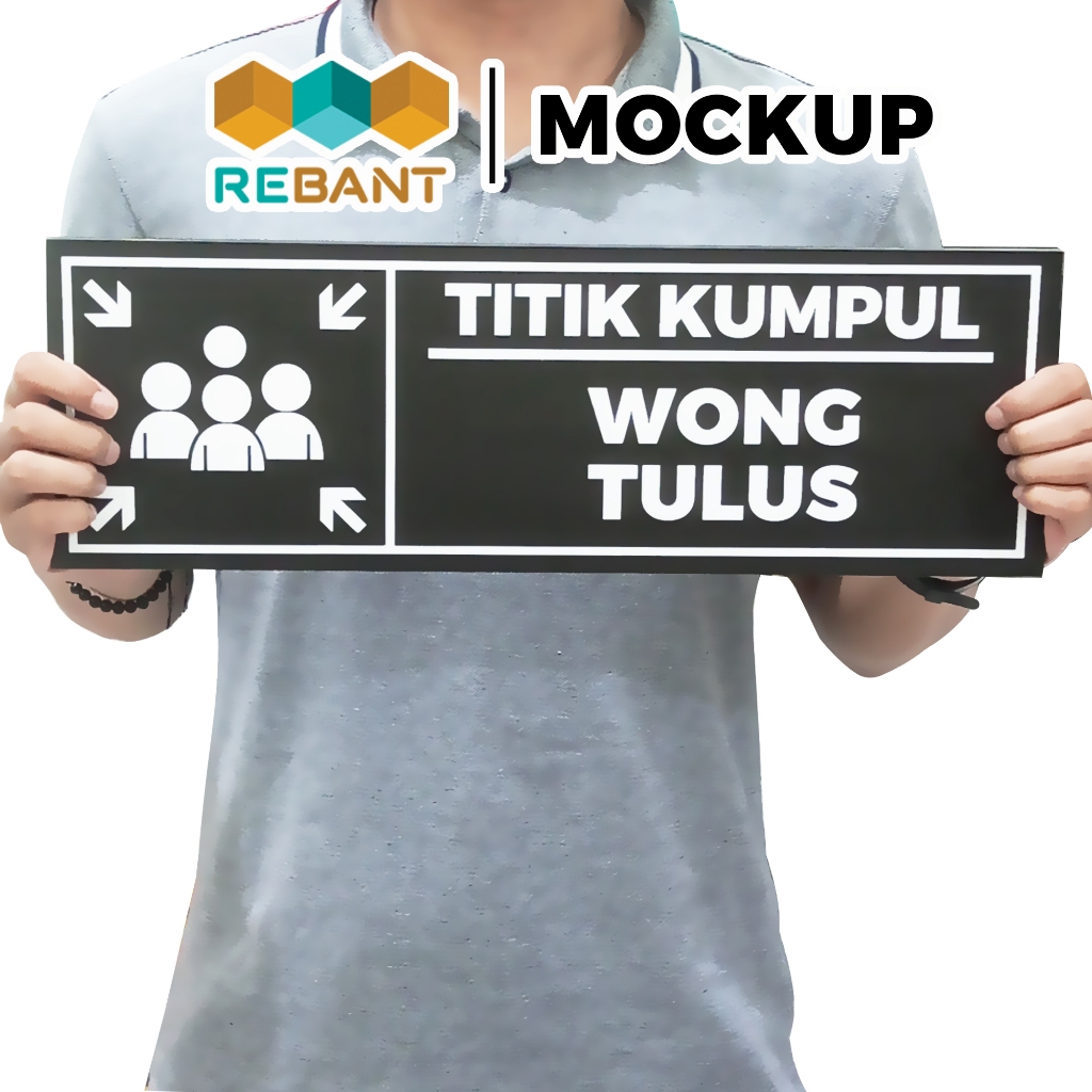 Jual Rebant Hiasan Dinding SIGN Titik Kumpul JUMBO (15x45cm) titik ...