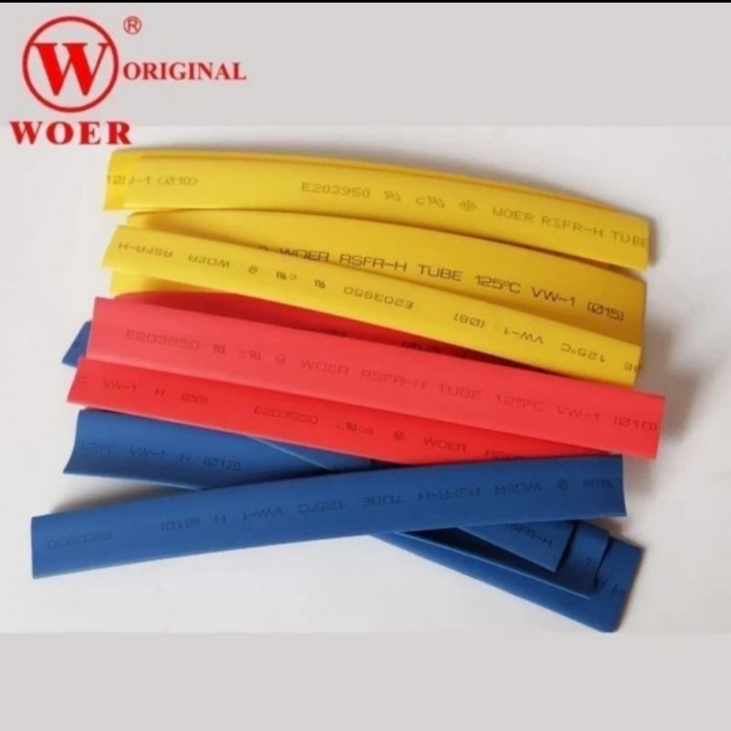 Jual heatshrink 20 22 25 30 40 mm merah biru kuning isolasi kabel bakar ...