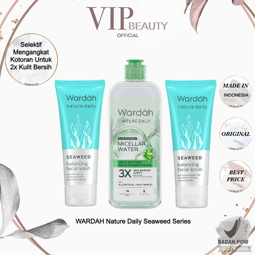 Jual WARDAH Nature Daily Seaweed Series (Facial Wash/ Micellar Water ...