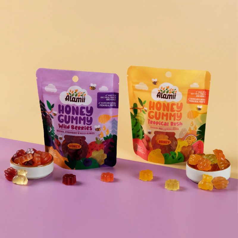 Jual Alamii Honey Gummy Wild Berries Tropical Rush Permen Tanpa Gula ...