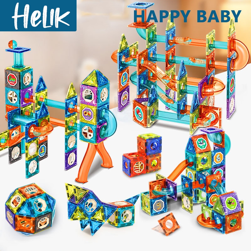 Jual Mainan Magnetic Tiles Building Blocks Mainan Marble Run Race ...