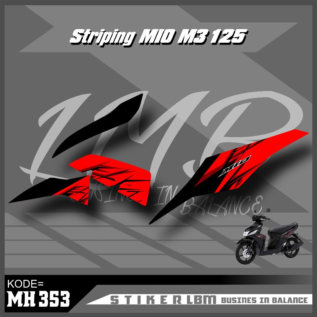 Jual Striping mio m3 desain bercak abstrak variasi warna keren | Shopee ...