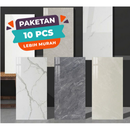 Jual PAKET 10 PCS Wallpaper dinding VINYL Marble 30 x 60 cm Lantai ...