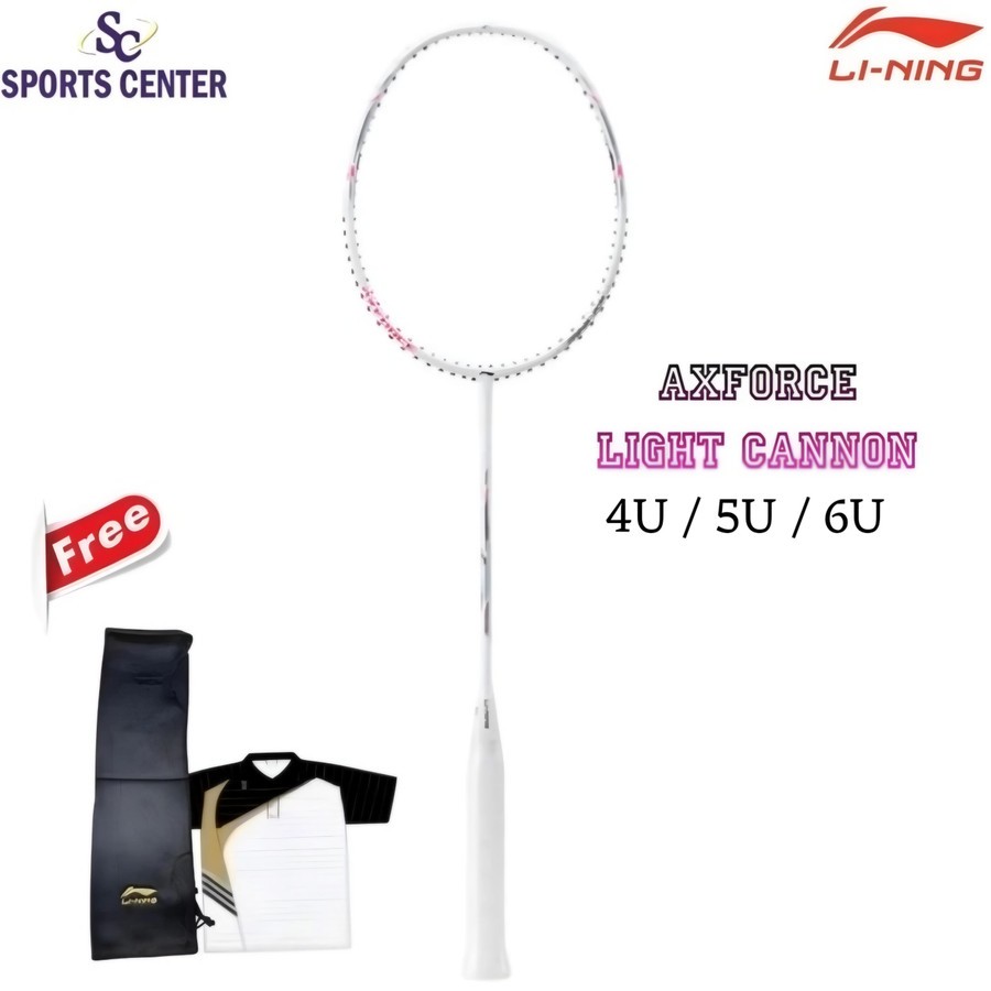 Jual New Raket Badminton Lining Axforce Light Cannon AYPT311 White ...