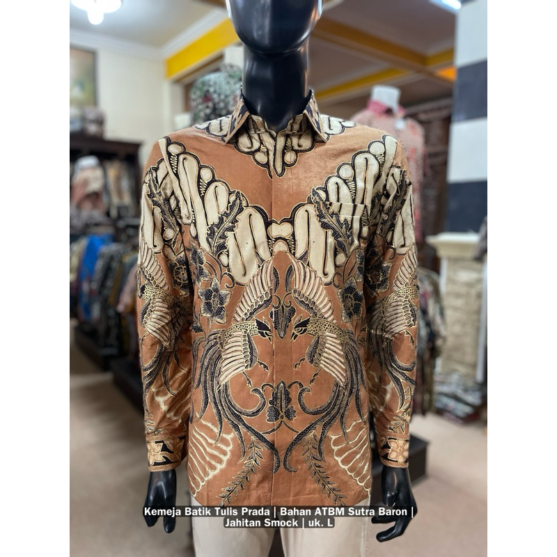 Jual kemeja batik tulis original ATBM sutra baron prada tinta emas ...