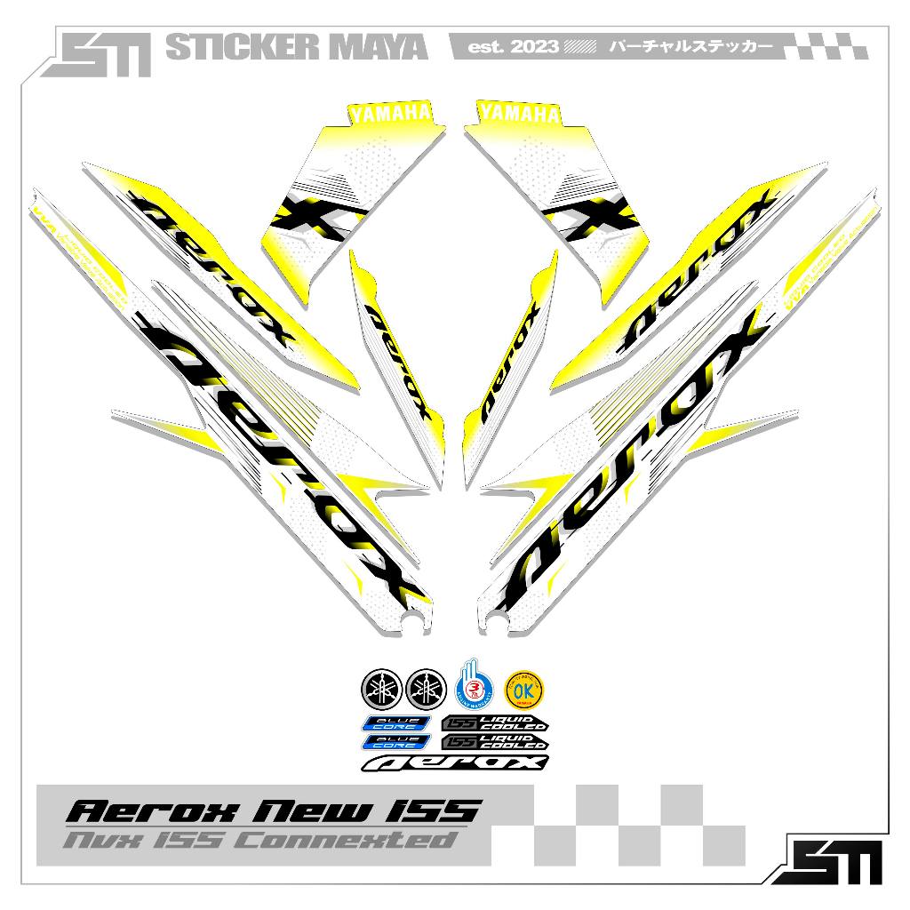 Jual STRIPING AEROX 155 NEW CONNECTED MOTIF 6 / COMBO COLOR / DASAR ...