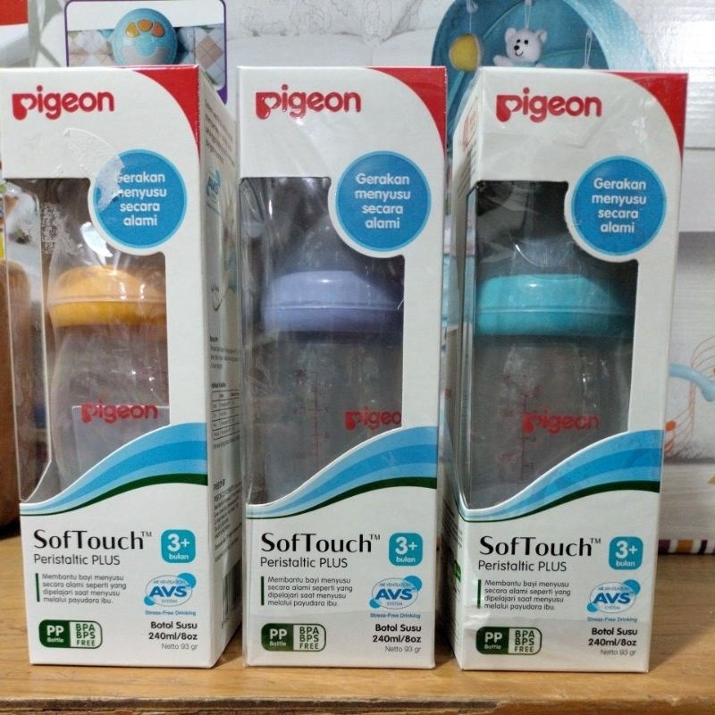 Jual Pigeon botol susu wide neck 240 ml peristaltik plus (ADA BOX) | Shopee Indonesia