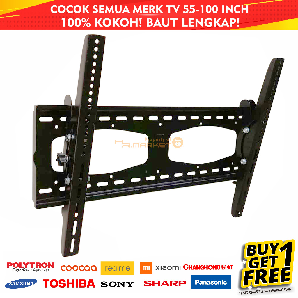 Jual Bracket TV LED LCD 55 50 43 42 40 49 65 70 60 75 80 85 90 95 100 ...