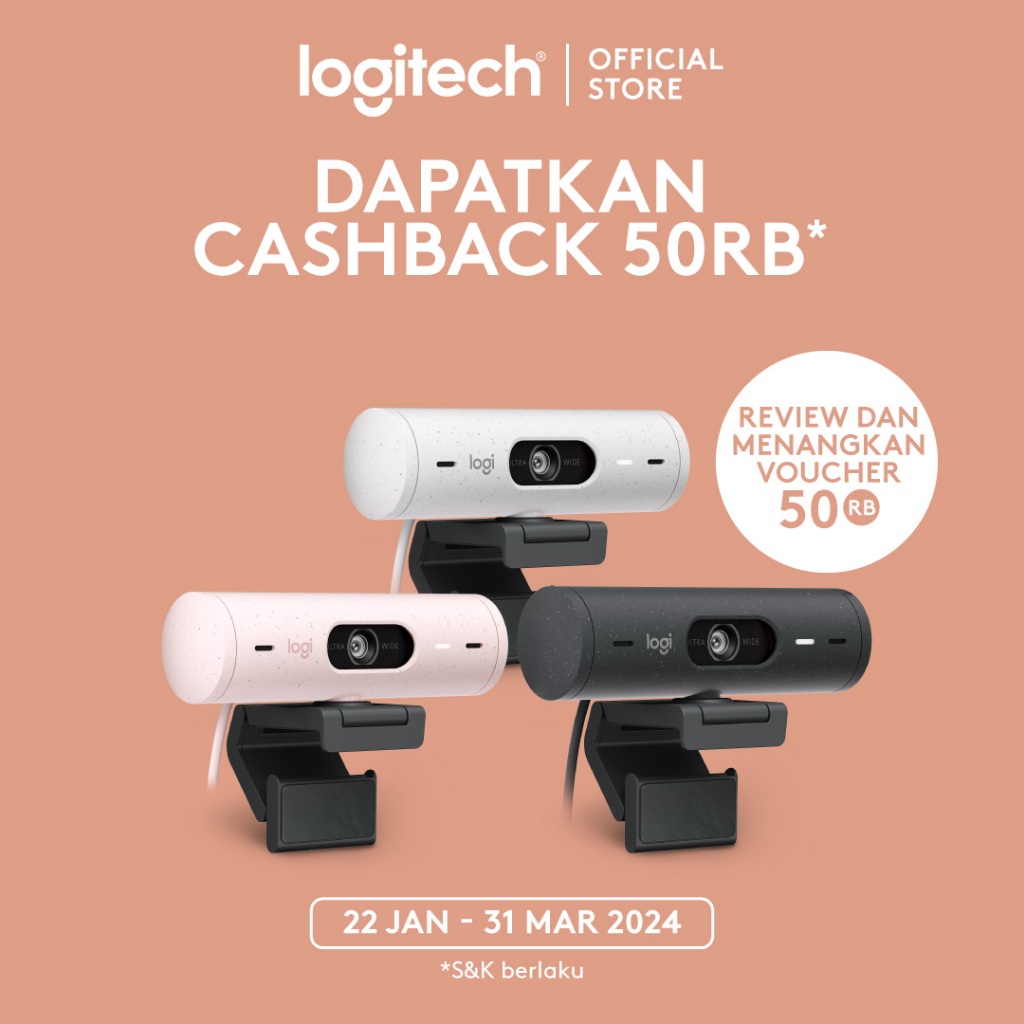 Jual Logitech Brio 500 Webcam Full HD 1080p dengan Auto Light ...