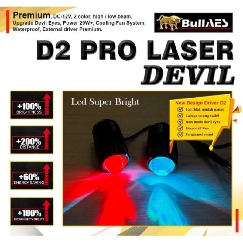 Jual LED LASER D2 COMPETION 20W RED&ICE BLUE DEVIL | Shopee Indonesia