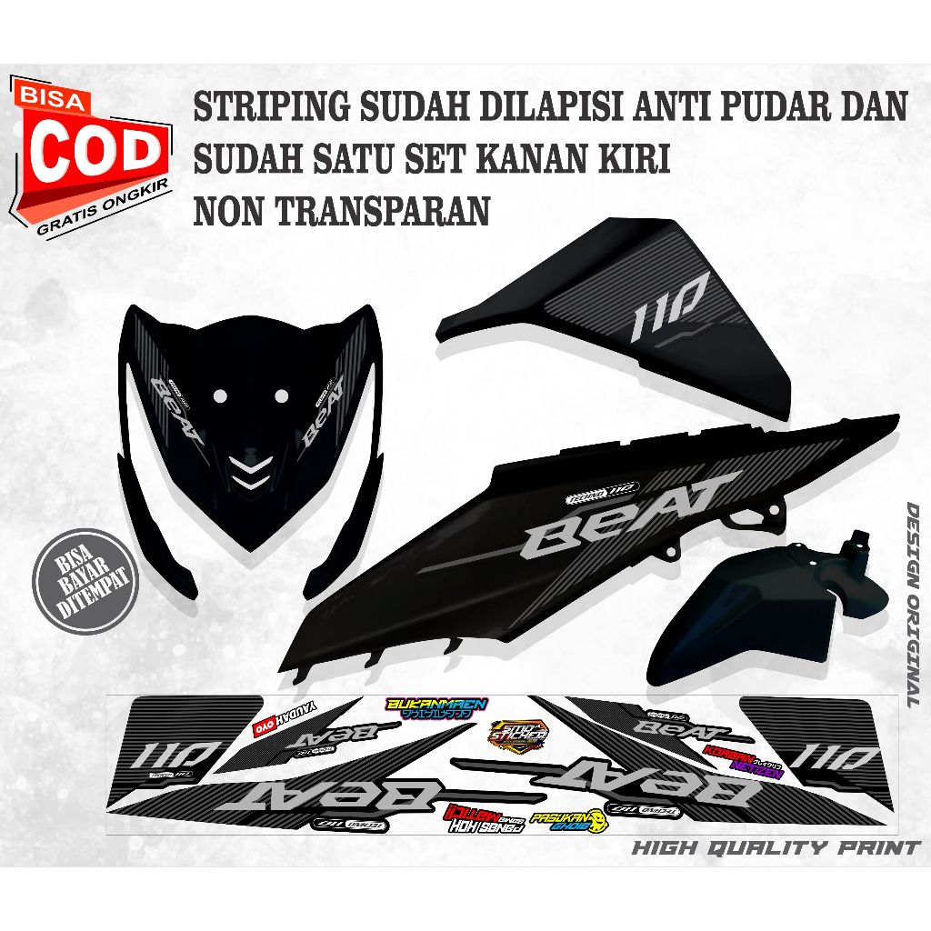 Jual striping sticker variasi beat fi 2013-2016 simple keren terbaru ...