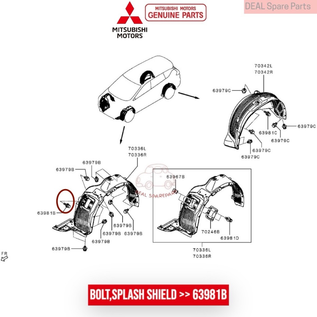 Jual Bolt Baut Linner Fender Original Mitsubishi Xpander All New Pajero ...