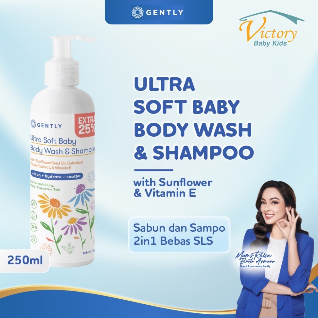 Jual Gently Ultra Soft Body Wash & Shampoo 250 ml | Sabun Pembersih ...