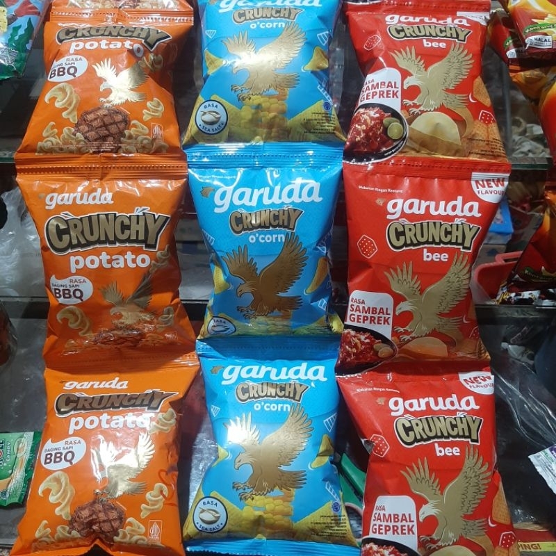 Jual Garuda Crunchy 1 Renceng Isi 10pcs Bee O'corn Potato Rasa Daging ...
