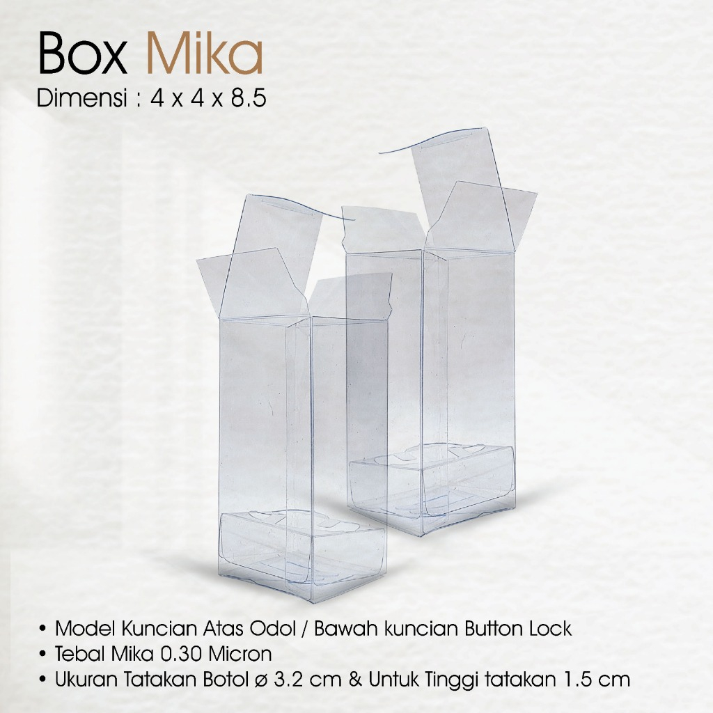 Jual Kotak Mika Kemasan Botol Diameter 3 Uk. Box 4 x 4 x 8.5 ( Sudah ...