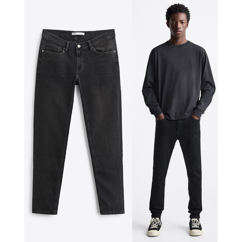 Jual ZARA Man Slim Fit Jeans (Black Wash) | Shopee Indonesia