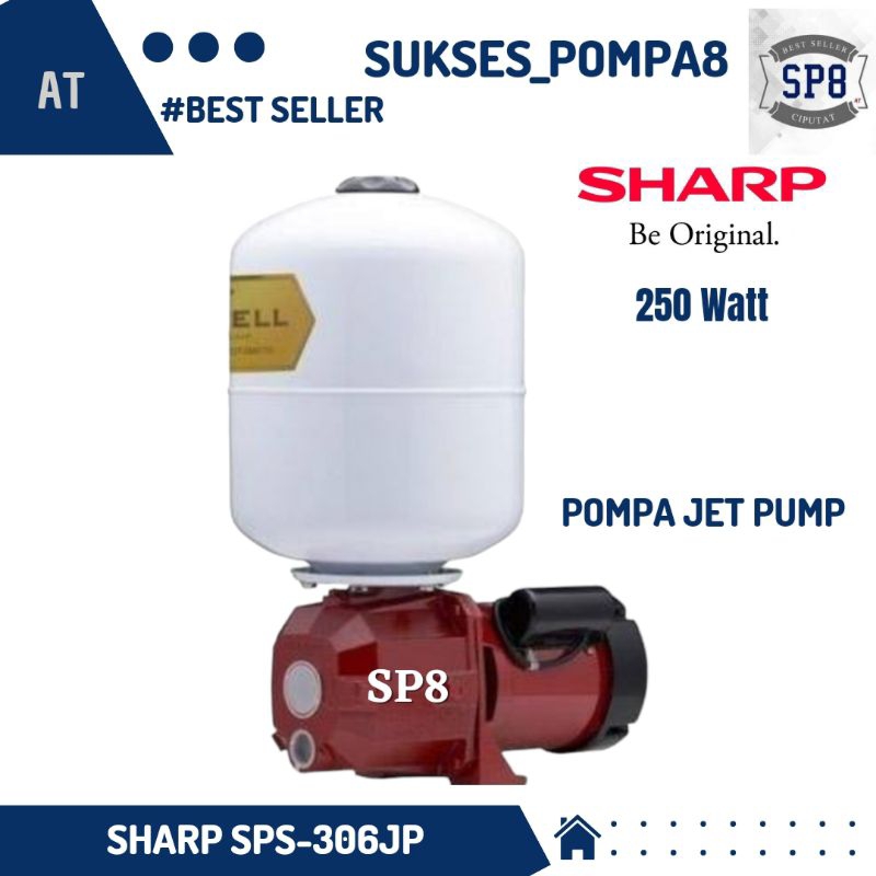 Jual Pompa Air Sharp SPS-306 JP Otomatis + Tabung 19L / Pompa Air Jet Pump | Shopee Indonesia