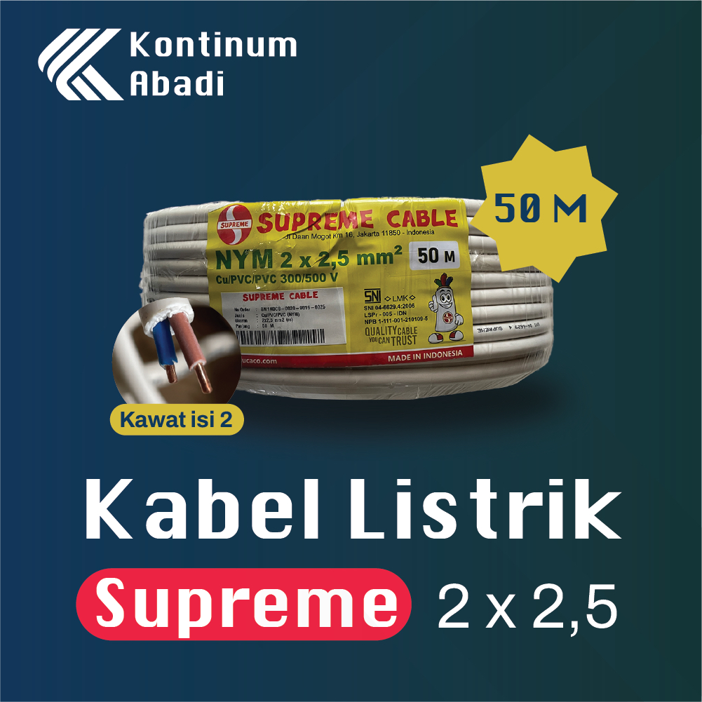 Jual KABEL LISTRIK SUPREME NYM 2 x 2.5 mm 2 x 2,5 mm KAWAT | Shopee Indonesia