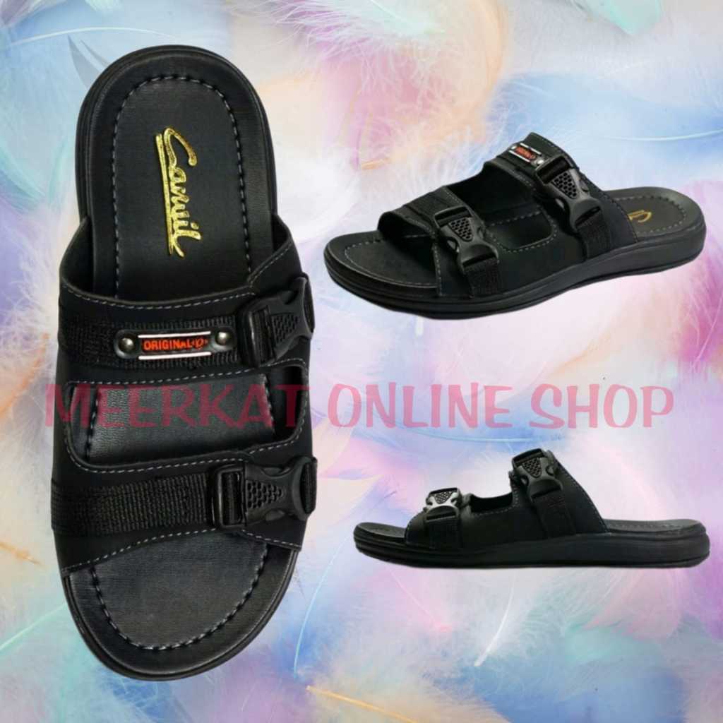 Jual Sandal Carvil Slide on Pria Varian Black | Shopee Indonesia
