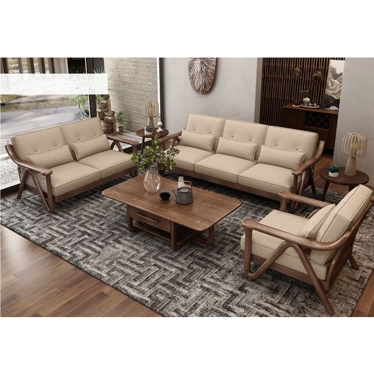 Jual IDENBURG SOFA RUANG TAMU SOFA SATU SET DAN COFFE TABLE KAYU JATI ...