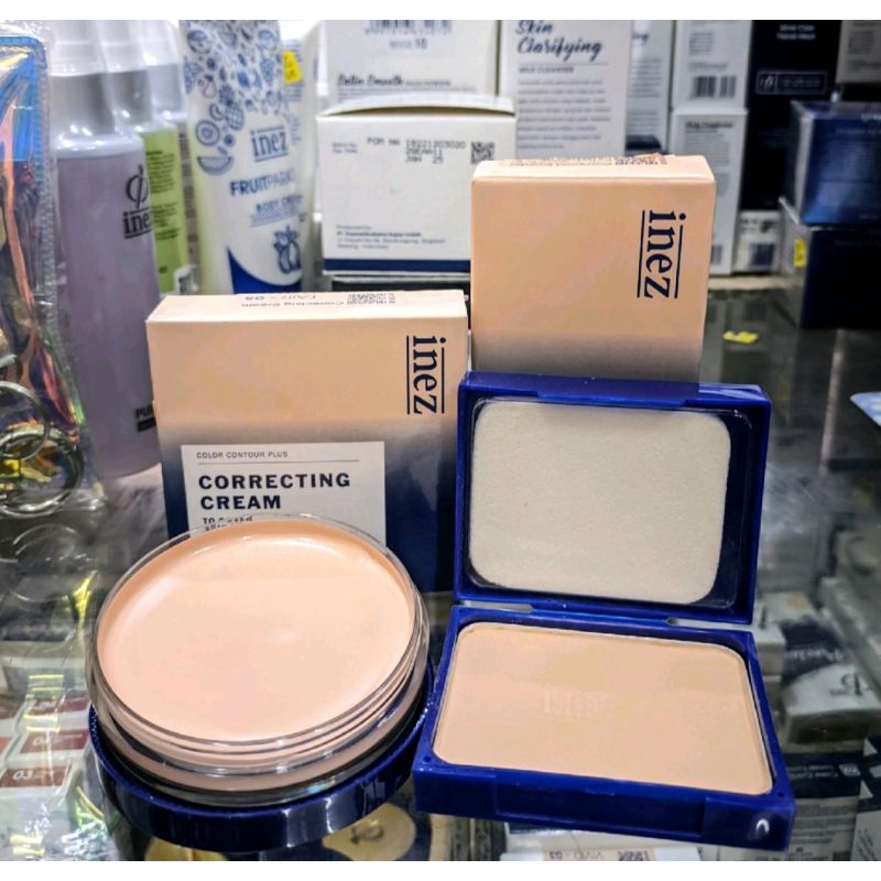 Jual INEZ PAKET Bedak padat dan fondtion Padat / Corecting cream ...