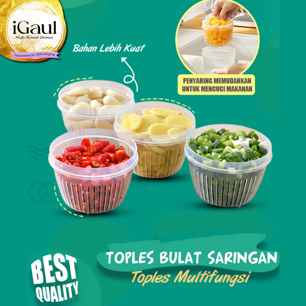 Jual TOPLES BULAT TIRISAN BAWANG SAYUR TRANSPARAN KOTAK WADAH TEMPAT ...