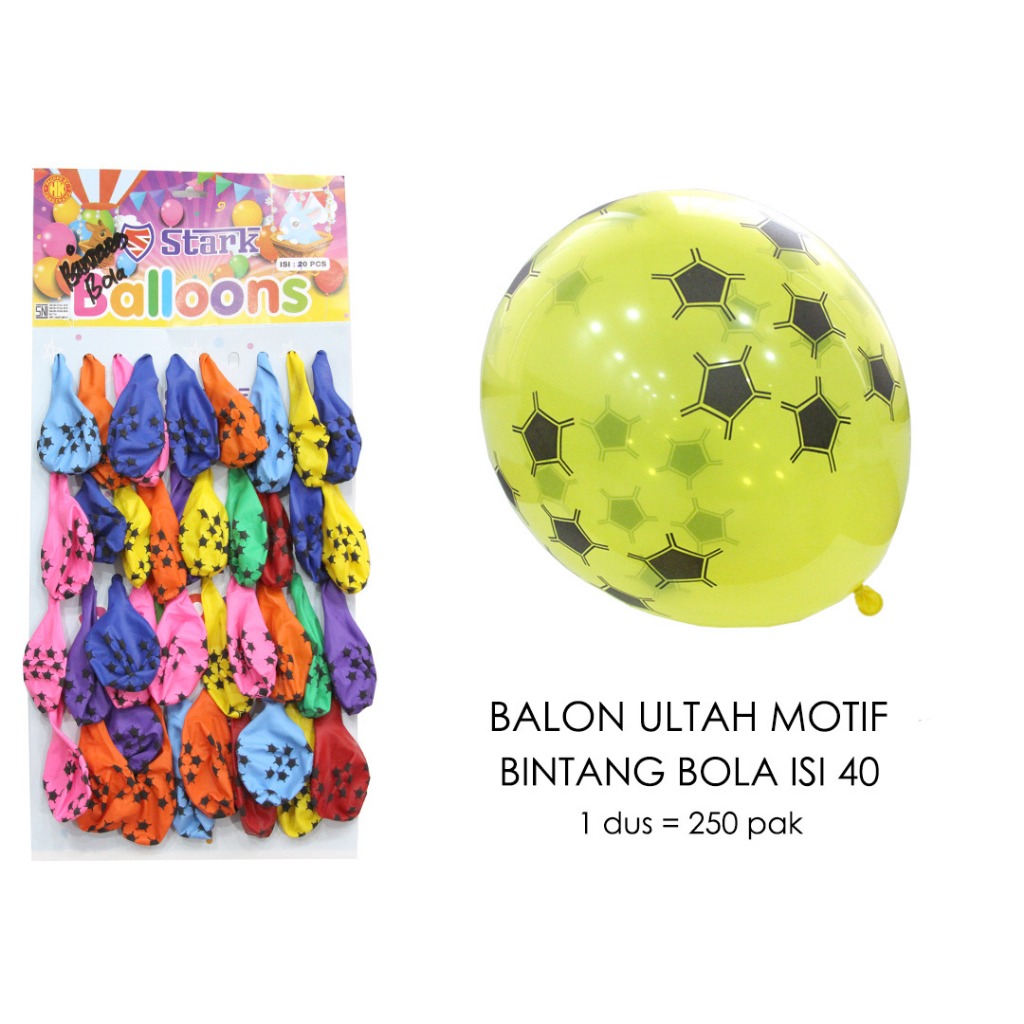 Jual 40PCS BALON MOTIF BINTANG LEMBAR(GROSIR) | Shopee Indonesia