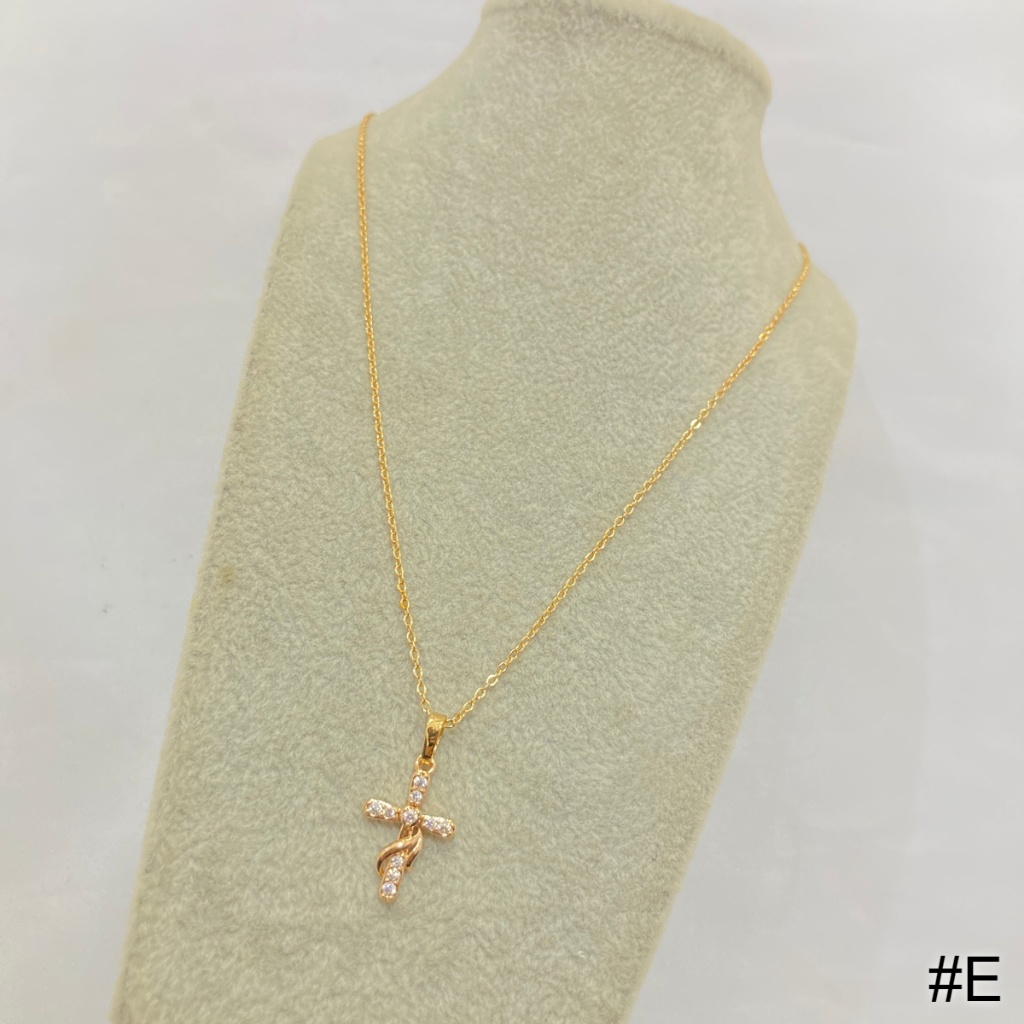 Jual Kalung Liontin Salib Permata Sirkon Perhiasan Lapis Emas 18K ...