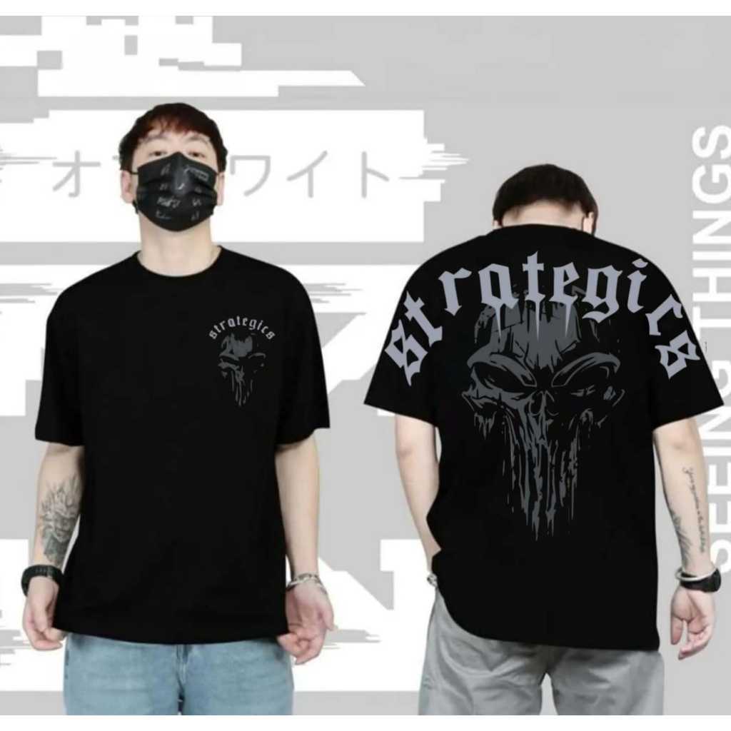 Jual BAJU KAOS SKULL STRATEGICS/KAOS MOTIF TENGKORAK/KAOS DISTRO CATTON ...