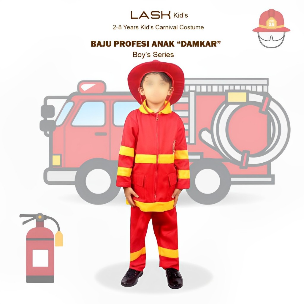 Jual LASKKIDS - Baju DAMKAR MERAH Anak Laki - Laki Pemadam Kebakaran ...