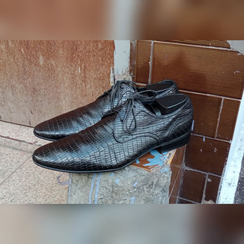 Jual size 43 sepatu kulit croco zara man original bisa untuk wedding ...