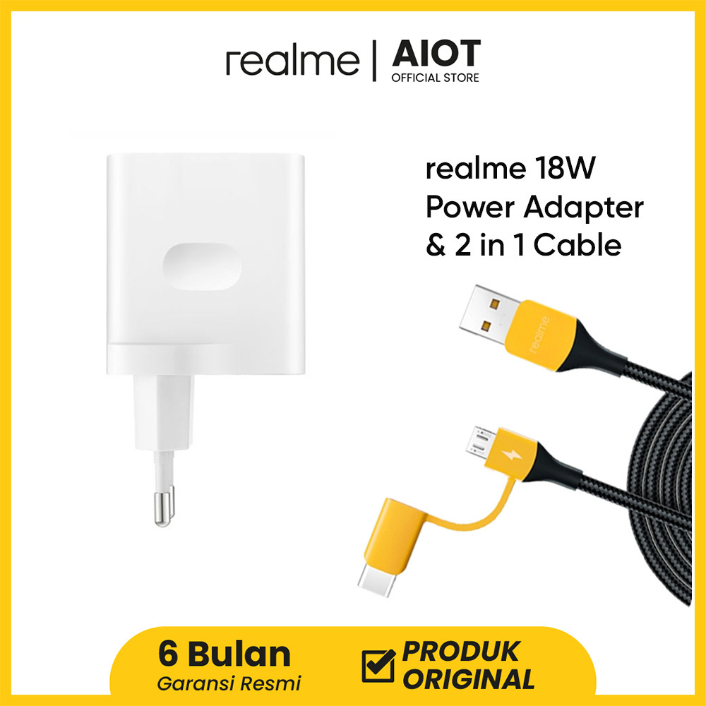 Jual realme 18W/10W Power Adapter+realme Micro USB Type C Cable ...