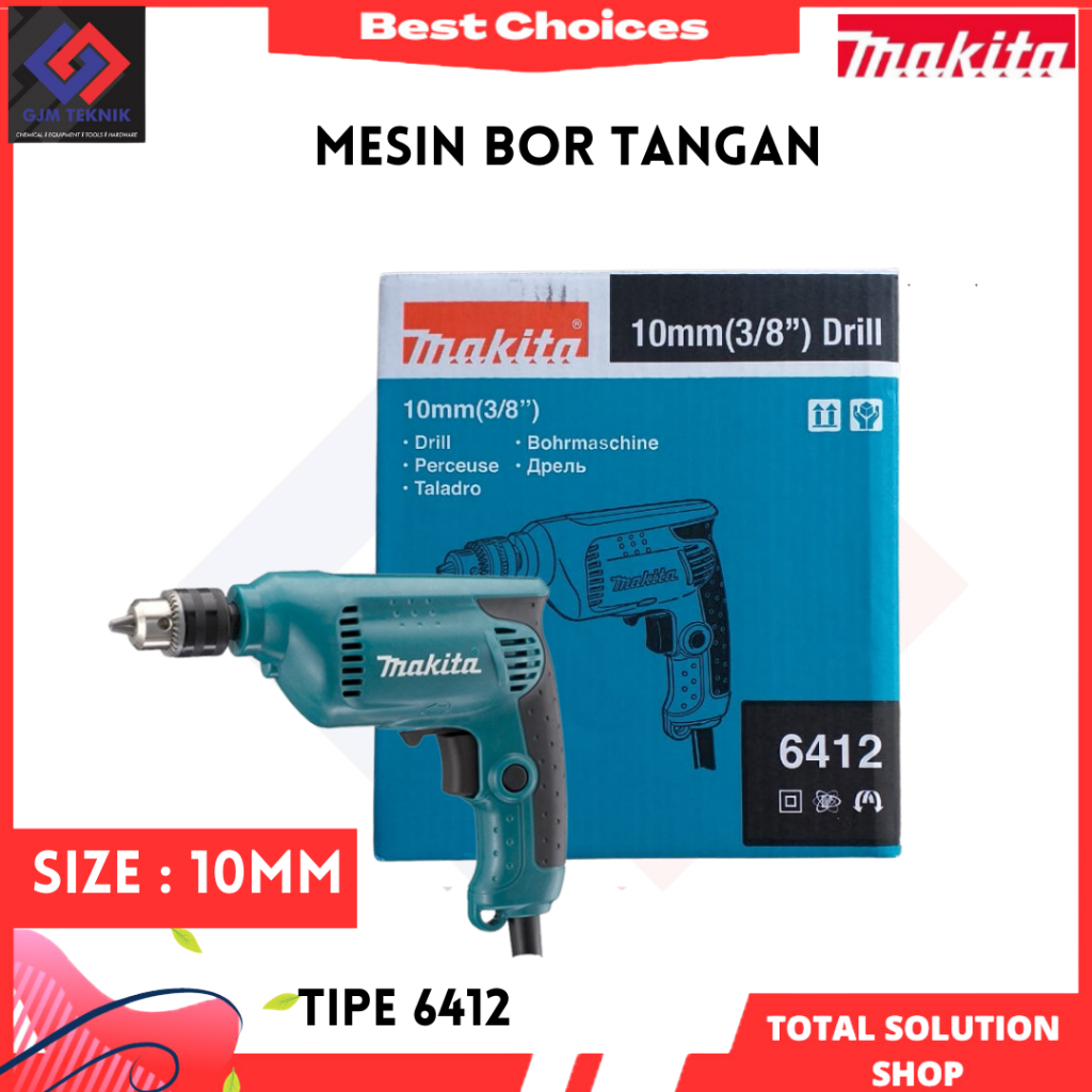 Jual Mesin bor 10mm makita 6412 murah - bor besi kayu 10mm | Shopee ...