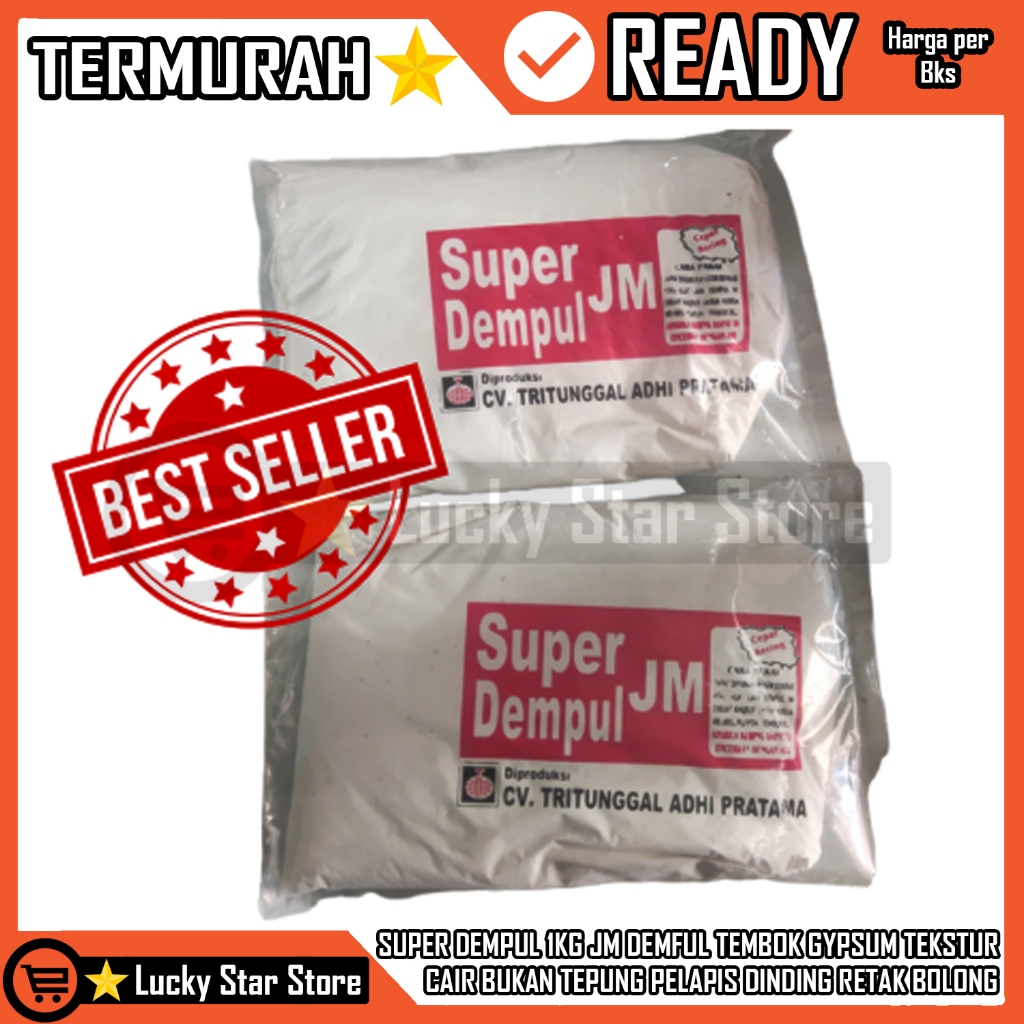 Jual SUPER DEMPUL 1KG JM DEMFUL TEMBOK GYPSUM TEKSTUR CAIR BUKAN TEPUNG ...