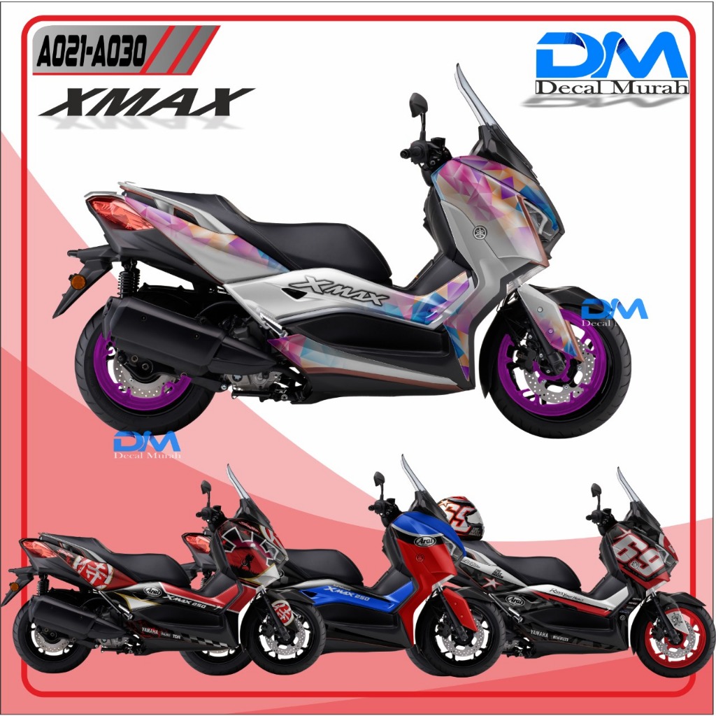 Jual DECAL Sticker Xmax motif terbaru A021-A030 decal Sticker yamaha ...