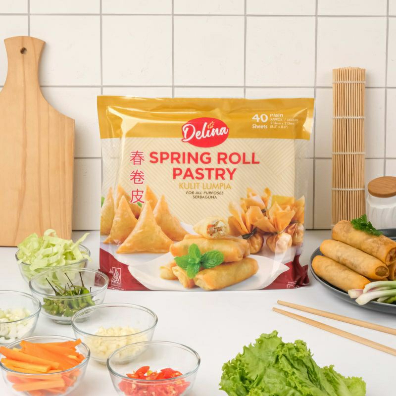 Jual delina kulit lumpia frozen / spring roll pastry skin delina ...
