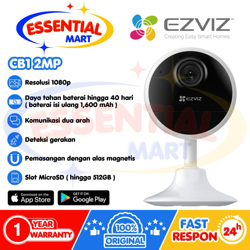 Jual CCTV EZVIZ CB1 2MP Smart Home Battery IP Camera | Shopee Indonesia