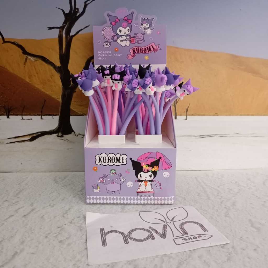 Jual (1 pen) PEN PENA LENTUR GOYANG ELASTIS SANRIO KUROMI LOTSO LABUBU ...