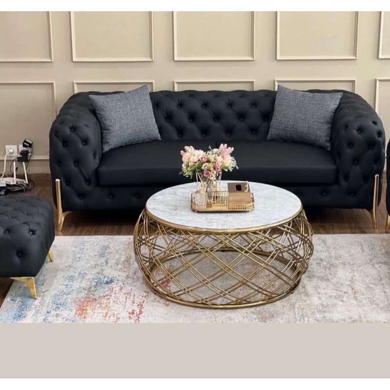 Jual sofa chesterfield full kancing sofa full kancing kaki stainless ...