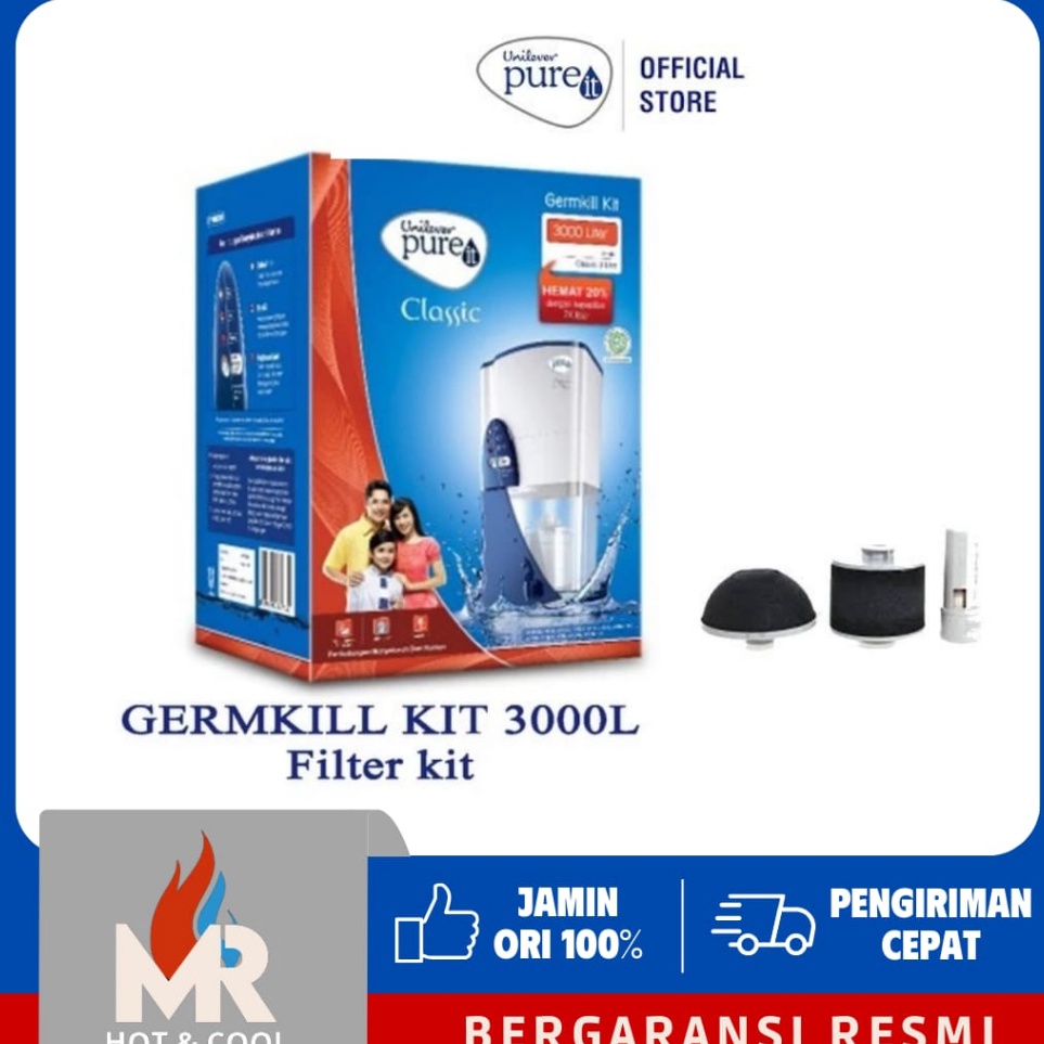 Jual PNN Unilever Pureit Classic Germkill Kit Filter 3L 15L Refill Pure ...