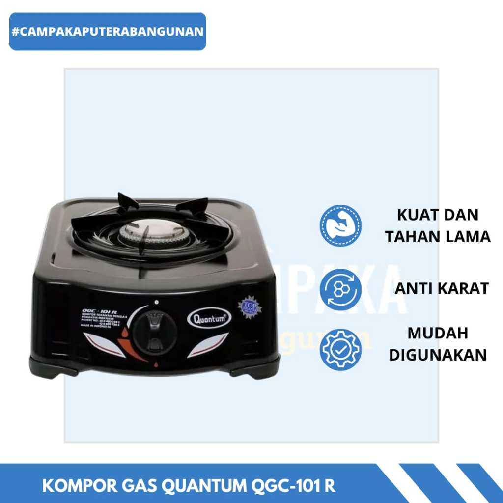 Jual Kompor Gas 1 Tungku Quantum QGC-101 R / Kompor Gas Satu Tungku ...
