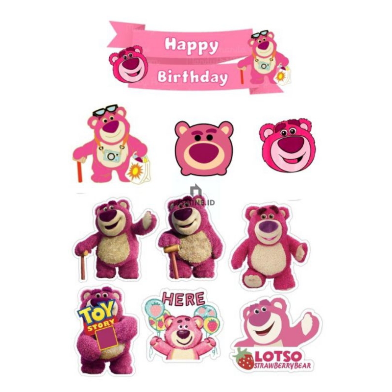 Jual TOPPER LOTSO Custom/Hiasan Kue ULTAH Lotso Custom Nama | Shopee ...