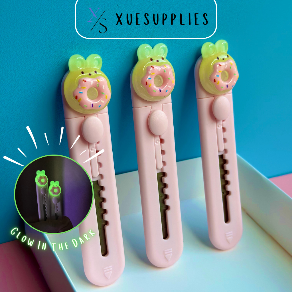 Jual Mini Cutter Aesthetic Lucu Portable Karakter Donat Glow in the ...