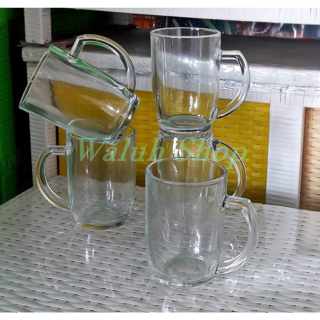 Jual 2 Pcs Gelas Mug kaca gendut es teh 420 ml Kapasitas Besar Tahan ...