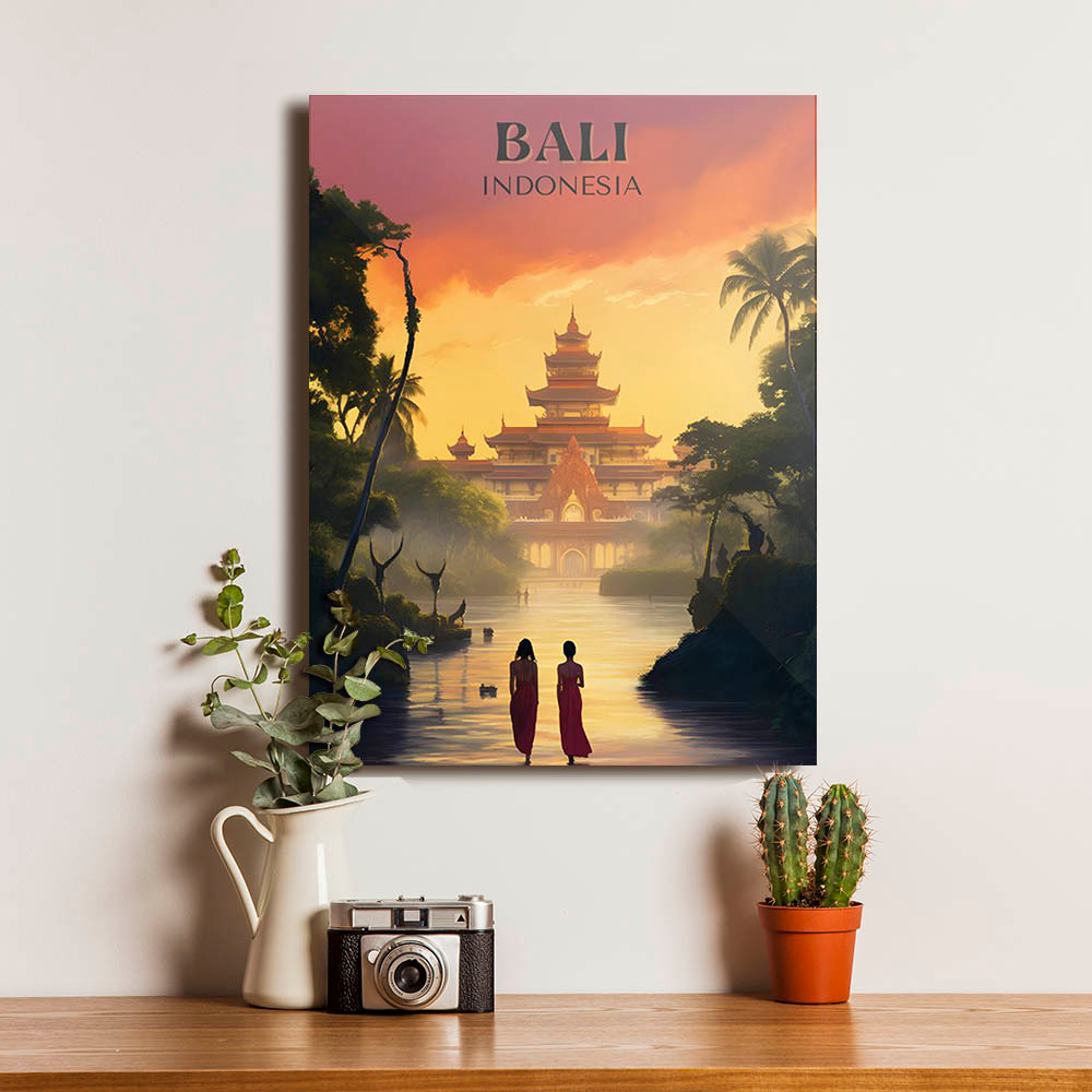 Jual Poster Bali Indonesia Hiasan Pajangan Dinding Frame Kayu Siap ...