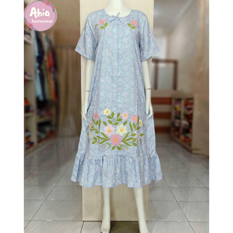 Jual Daster Katun Jepang Bordir Khas Malang - Busui Friendly (Biru ...